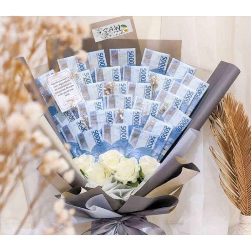 Jual BOUQUET UANG - BUKET KOSONGAN ISI SENDIRI SIZE LARGE KERTAS CHELLOPHANE | Shopee Indonesia
