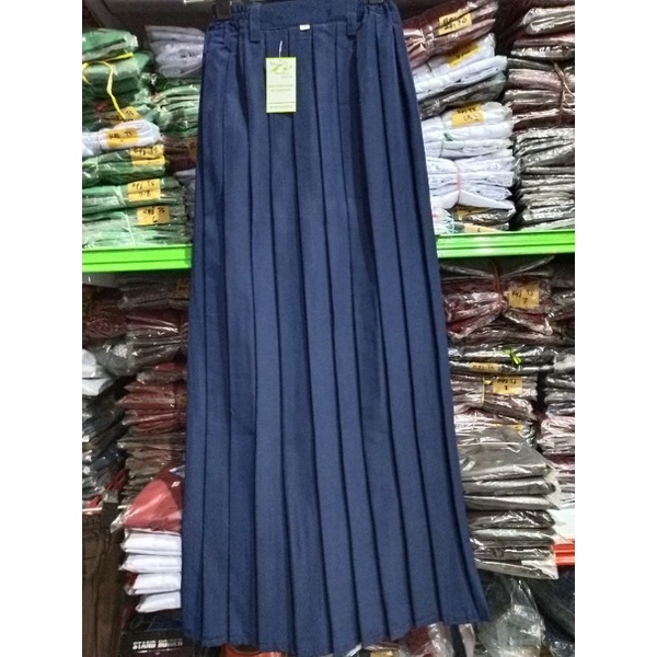 Jual Seragam Sekolah Rok Panjang SMP Biru/Coklat Rempel Keliling Size Kecil 25/26 Kain Tissu ...