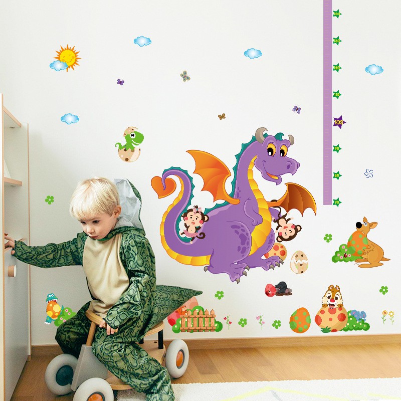 Jual RELIZA WALL STICKER PENGUKUR TINGGI BADAN NAGA UNGU ANAK STIKER ...