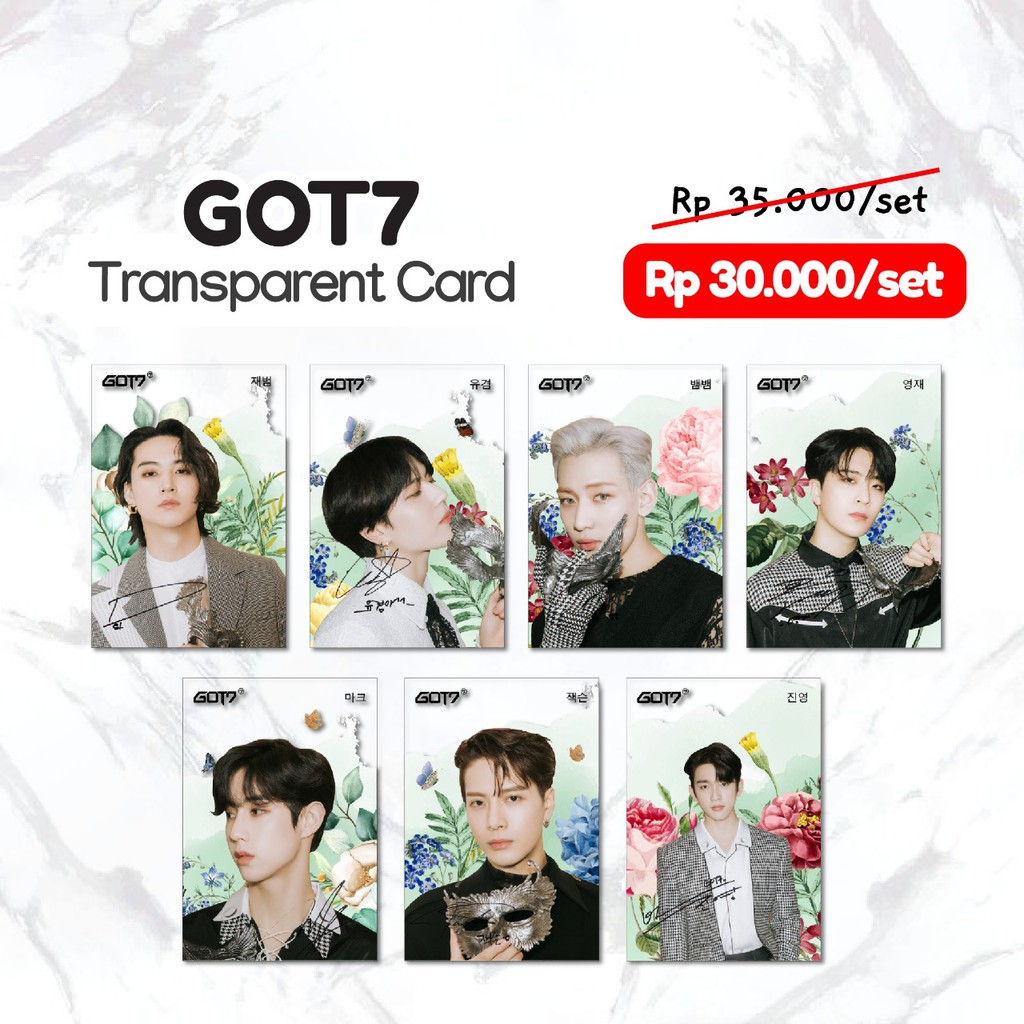 Jual SIGNED PHOTOCARD TRANSPARAN KARTU TRANSPARAN GOT7 DYE BTS KPOP BT21 TRANSPARENT CARD ...