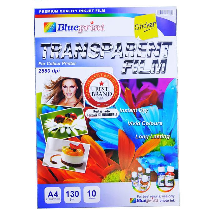 Jual Kertas / Sticker Transparent Film A4 130Gsm Isi 10 Lembar Kertas ...