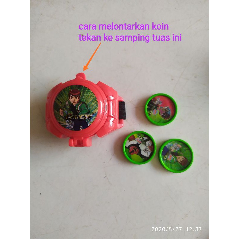 Jual mainan tazos bentuk jam motif ben 10 kren murah ukuran besar/1.pcs ...