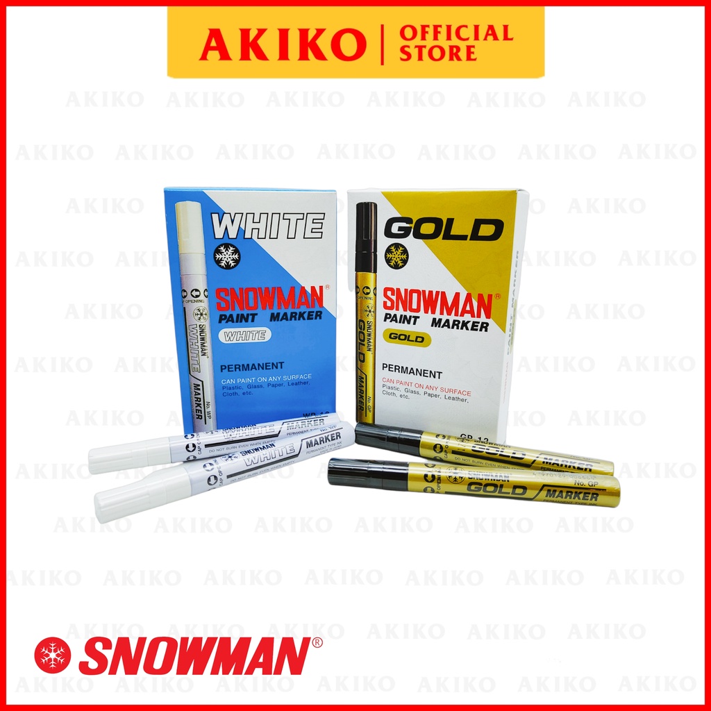 Jual Spidol Snowman Paint Marker (Gold & White) | Shopee Indonesia