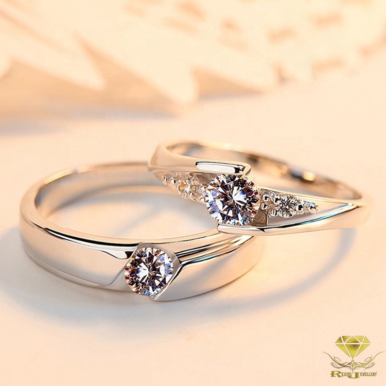 Jual Cincin Tunangan Couple Emas Berlian Eropa ASLI ORI 100%Putih Kawin ...