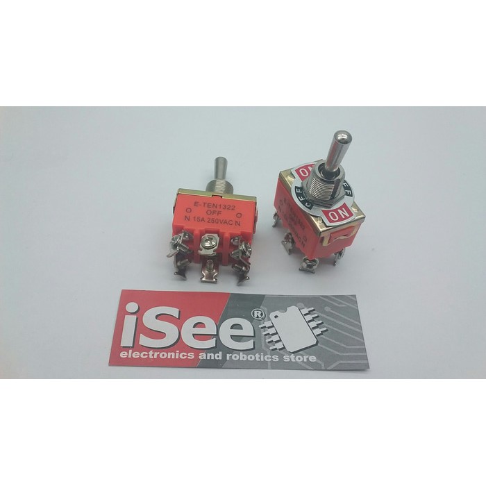Jual Saklar Toggle Switch DPDT E-TEN 6 Kaki 1322 15A 250V (On-Off-On ...
