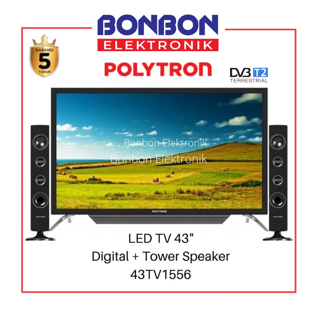Jual Polytron LED Digital TV 43 Inch PLD 43TV1556 Tower Speaker Cinemax ...