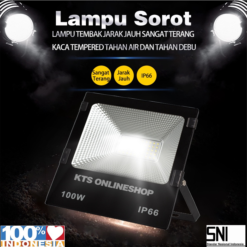 Jual Lampu Sorot LED 100 Watt IP66 LED Flood Light Out Door | Shopee Indonesia
