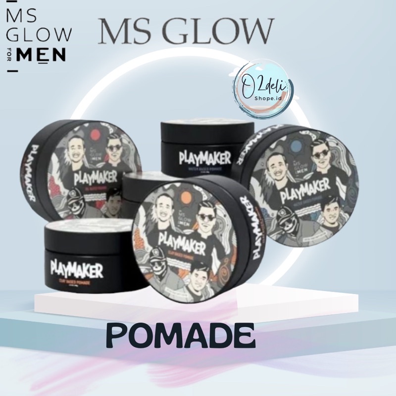 Jual MS GLOW FOR MEN POMADE PLAYMAKER MINYAK RAMBUT PRIA CLAY HOLD OIL ...
