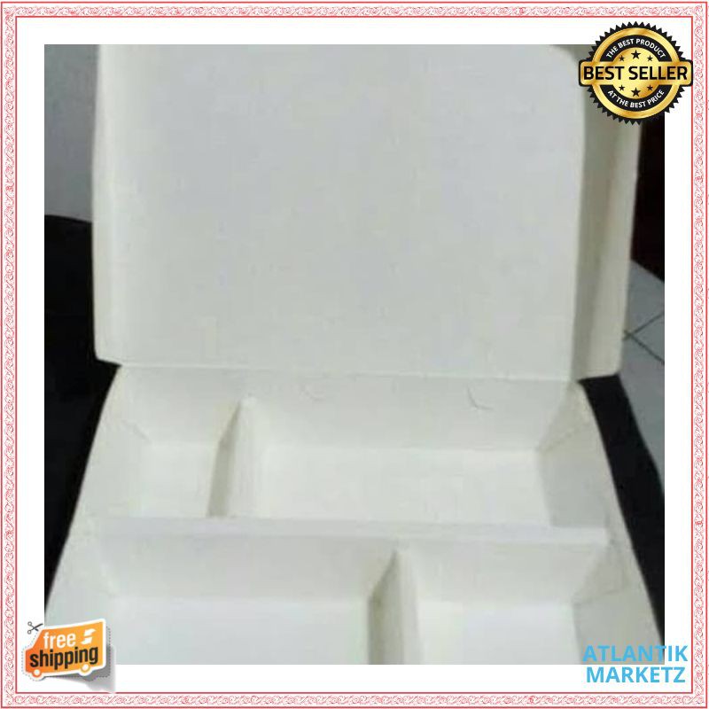Jual Lunch Box Paper Sekat 4 (POLA Pack) Isi 100pcs | Shopee Indonesia