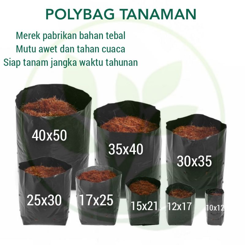 Jual Polibek Tanaman 30x35 35x40 40x50 Polybag Tebal Polibag Plastik ...