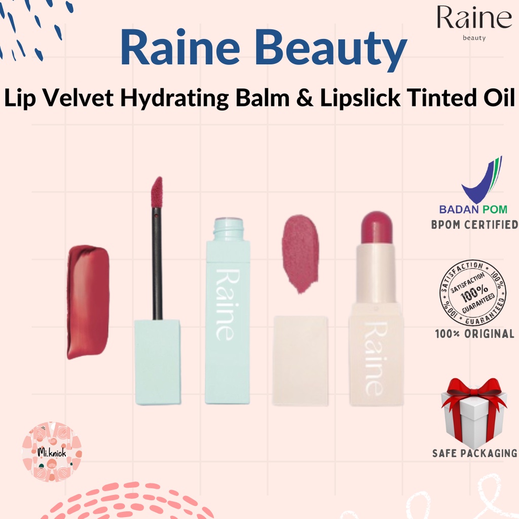 Jual Raine Beauty Lipslick Tinted Oil & Lip Velvet Hydrating Balm By ...