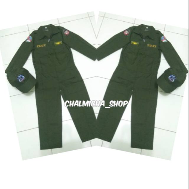 Jual Baju Kostum Pilot Pesawat Tempur Army Topi | Shopee Indonesia