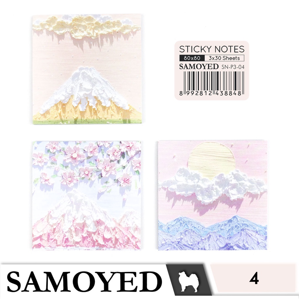 Jual Kertas Memo Tempel / Sticky Notes Pad Motif 3D Lukisan Alam Cat ...