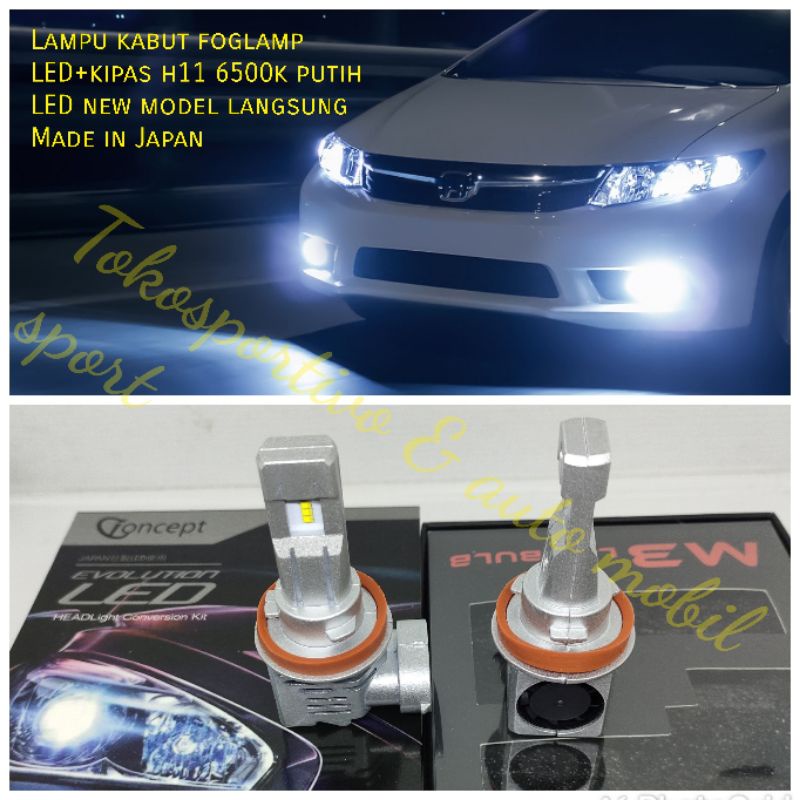 Jual Lampu LED foglamp kabut mobil h11 H11 Led 6500k 35w +kipas putih Made in Japan ORI | Shopee ...