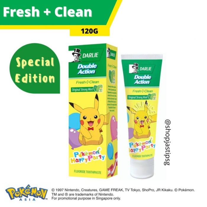 Jual Darlie Double Action Pokemon Limited Edition Fluoride Toothpaste ...