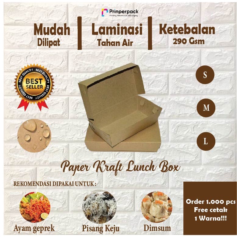 Jual Paper Lunch Box/ Box makanan / box nasi / paper box / food pail ...
