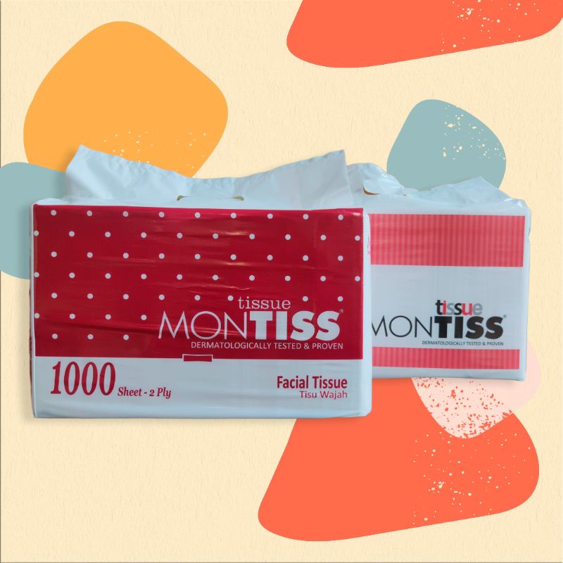 Jual Tisu Tissue Montiss Facial Tissue 1000 Sheets – 2 ply (1 pack ...