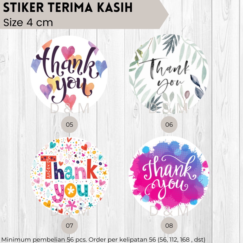 Jual Stiker Terima Kasih Thank You Sticker Label Thank You Stiker Cromo ...