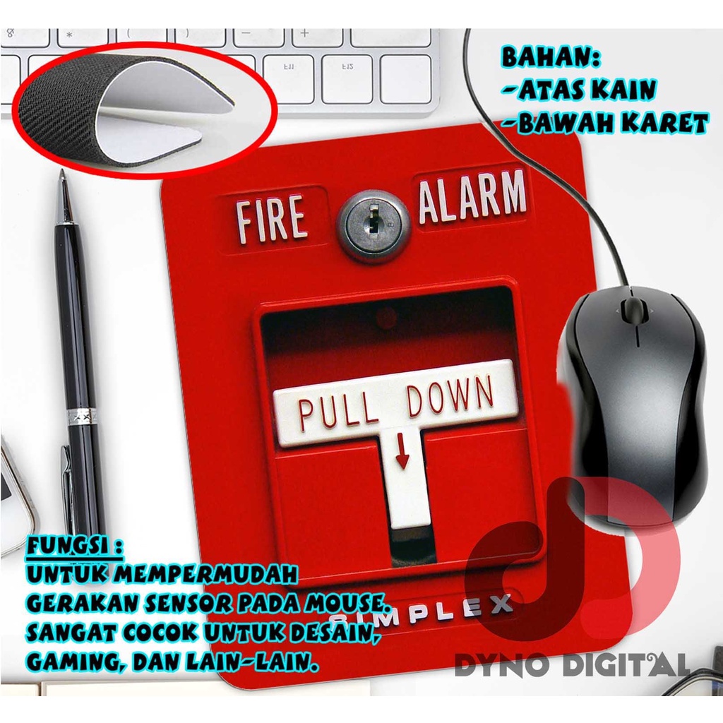 Jual Mouse pad Custom Fire Alarm pull down Game Gaming MousePad Tatakan ...