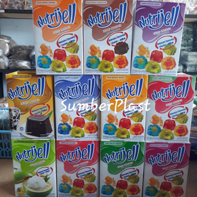 Jual Nutrijell / Nutrijel Kemasan Ekonomis 10gr 1 box isi 12 sachet ...