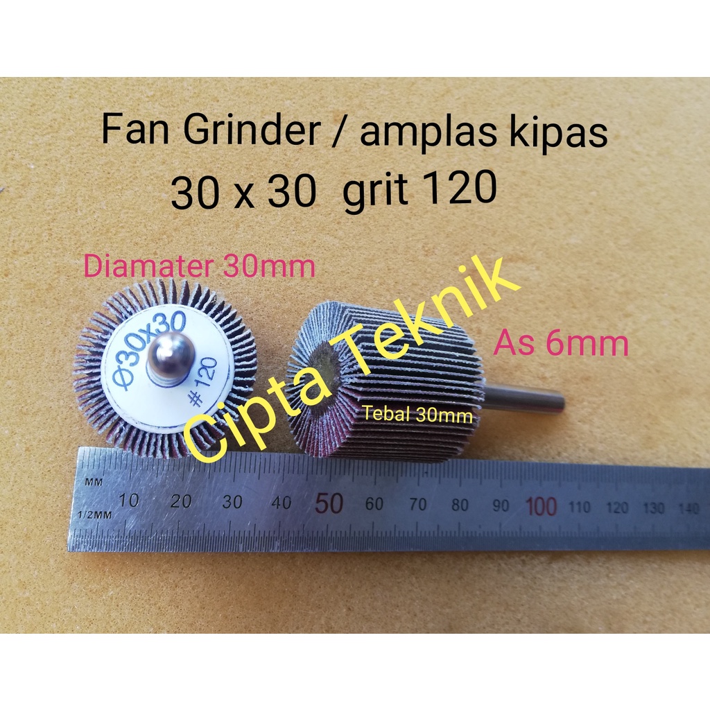 Jual Fan Grinder 30x30 Grit120 - Amplas Kipas 30mm x 30mm Grit 120 ...