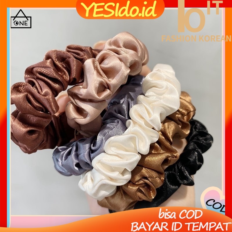 Jual 1 Set 6pcs/Ikat Rambut COD Ponytail Scrunchie Kain Satin Sutra ...