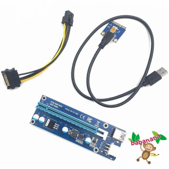 Jual Riser mini pcie laptop card mining half size adapter vga gpu ...