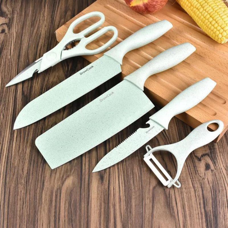 Jual Set Pisau Dapur 5in1 Alat Potong Sayur 5 in 1 Pisau Stainless ...