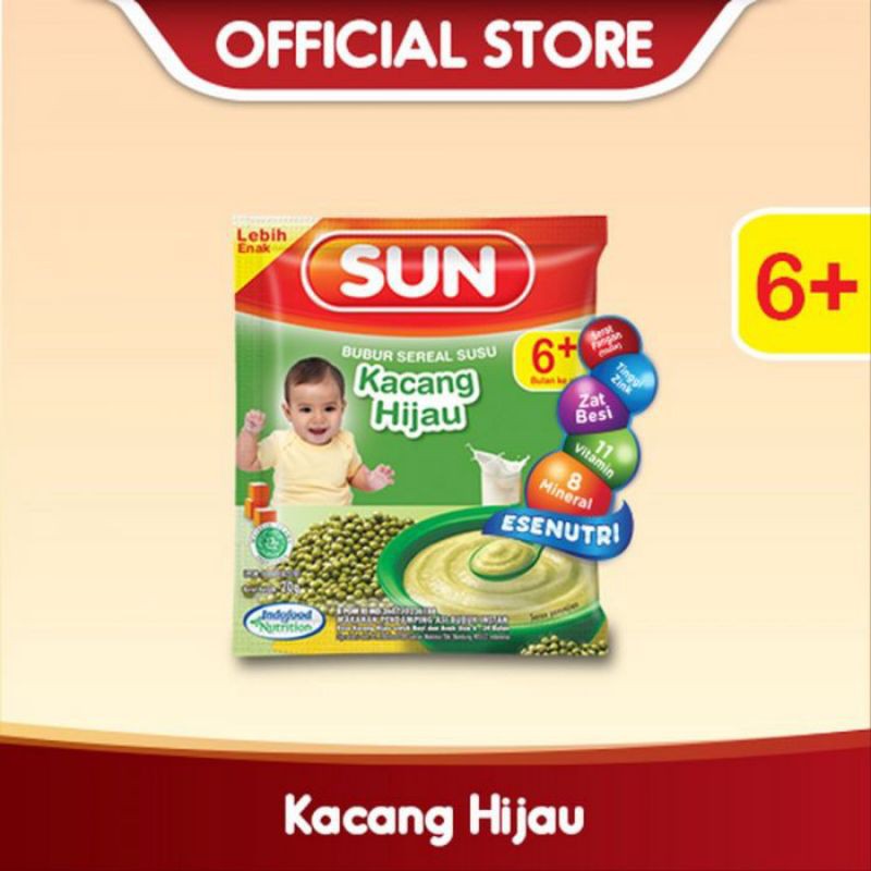 Jual SUN Bubur Sereal Susu Kacang Hijau Sachet 20 g | Shopee Indonesia