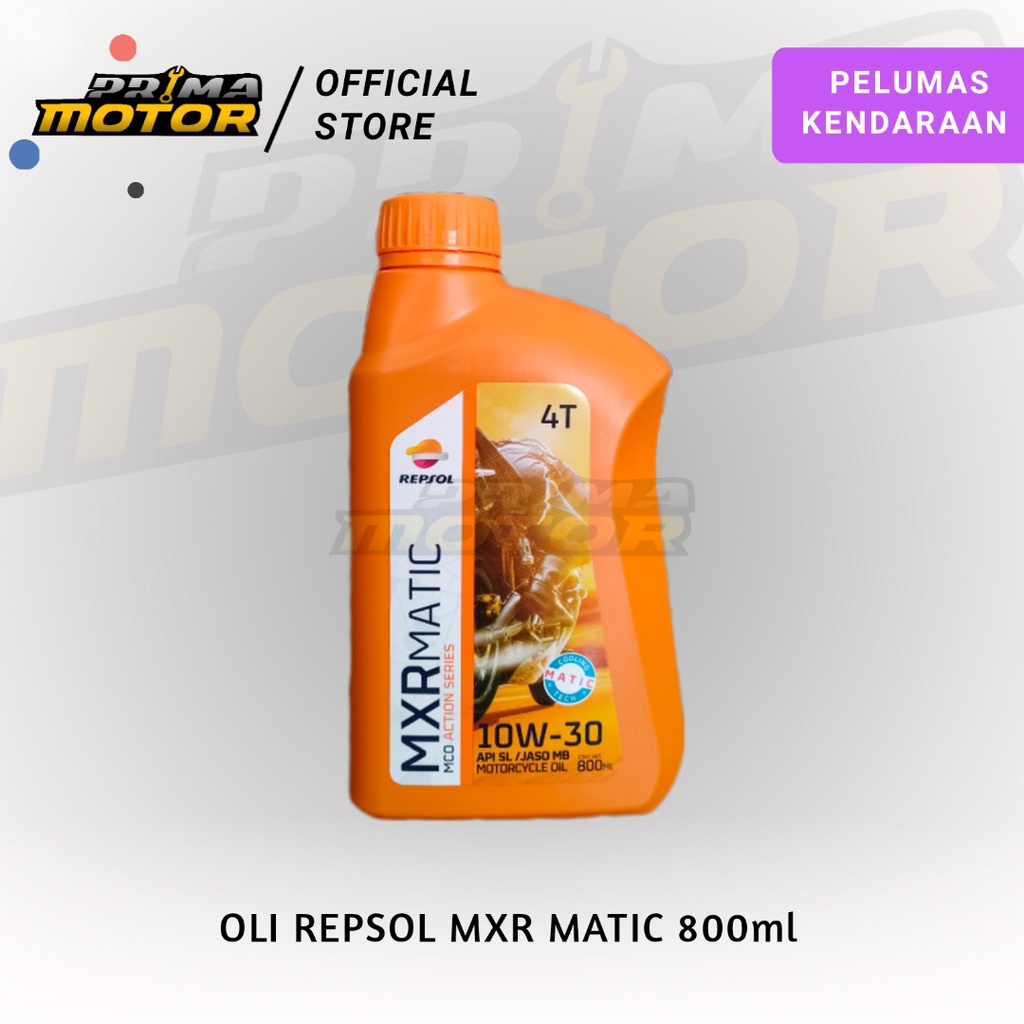 Jual Oli Mesin Motor Repsol MXR Matic SAE 10W-30 800ml | Shopee Indonesia