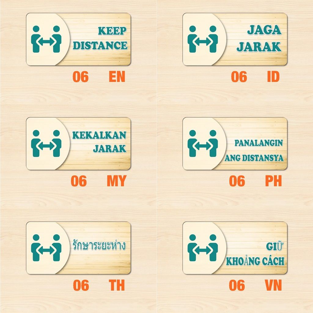 Jual PVC Sign Informasi Tempel Covid Signage Jaga Jarak | Shopee Indonesia