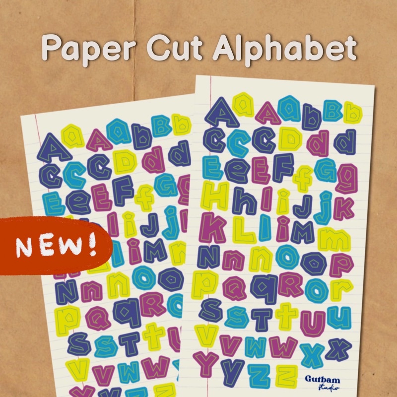 Jual Paper Cut Alphabet Sticker | Polcos Journal Stiker | Shopee Indonesia