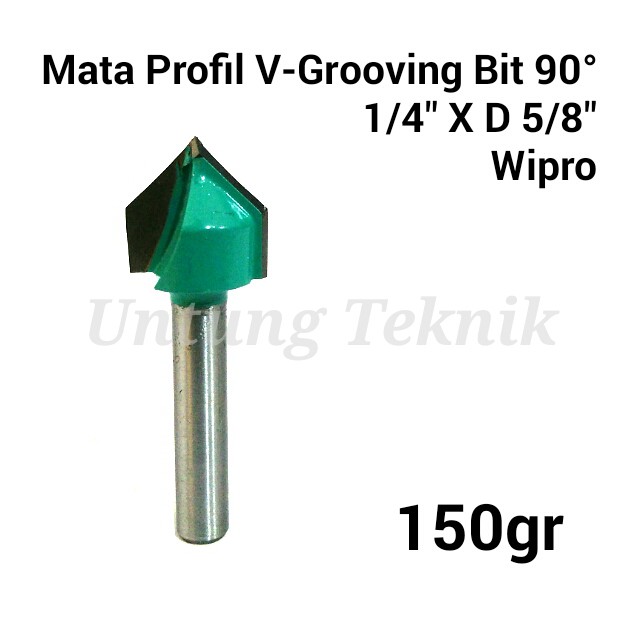 Jual WIPRO 90 Deg X 1/4 X 5/8 Inch Mata Profil - Router - V Groving ...