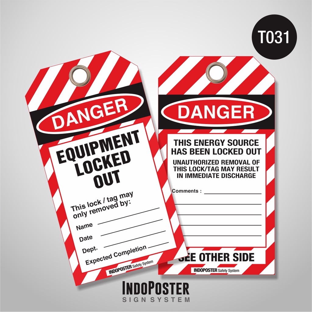 Jual Tag Out LOTO Lock Out Tag Out PVC Safety K3 OSHA ANSI ISO ...