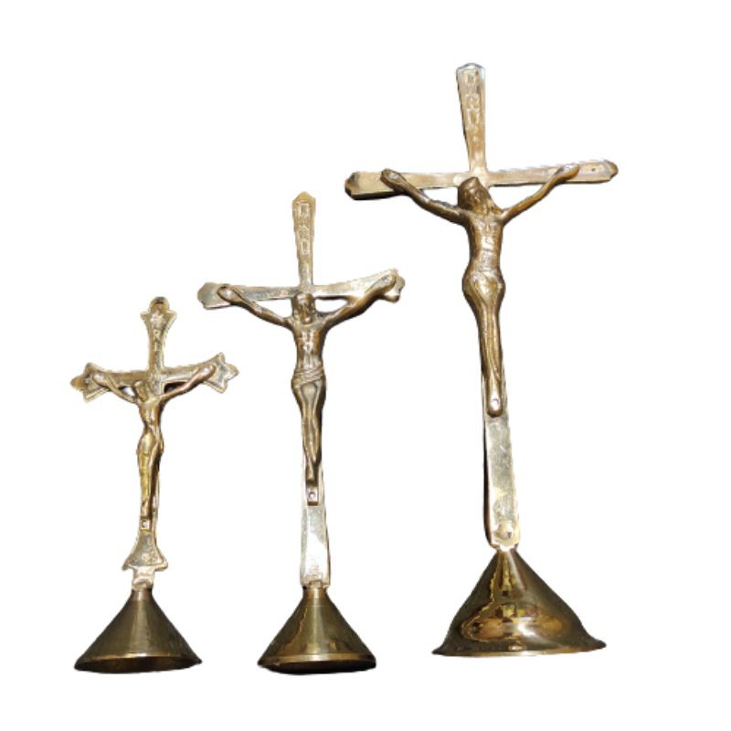 Jual Salib duduk katolik salib rohani kuningan salib duduk Yesus salib ...
