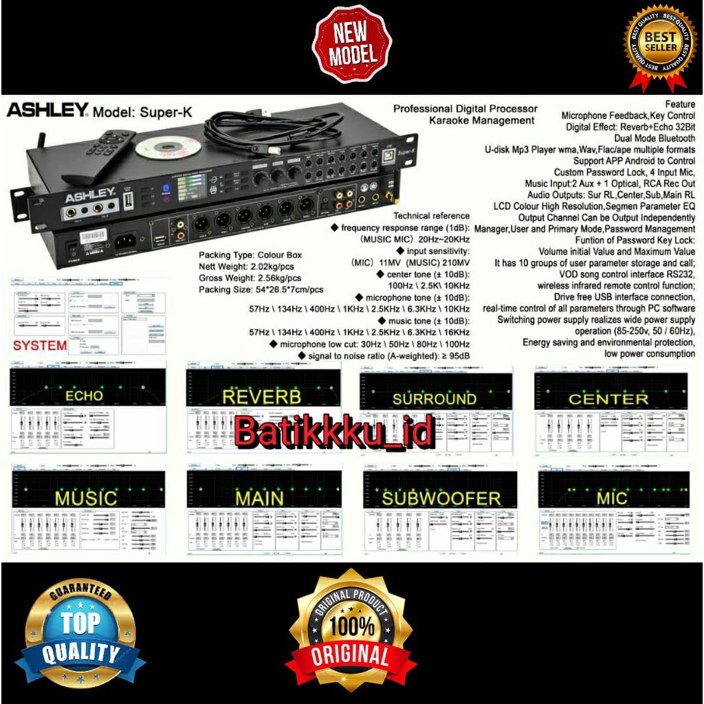 Jual Processor Management ASHLEY SUPER K ORIGINAL KARAOKE DIGITAL AUDIO ...