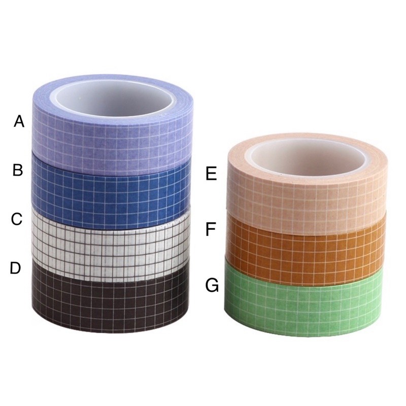 Jual washi tape selotip basic garis grid 10m | Shopee Indonesia