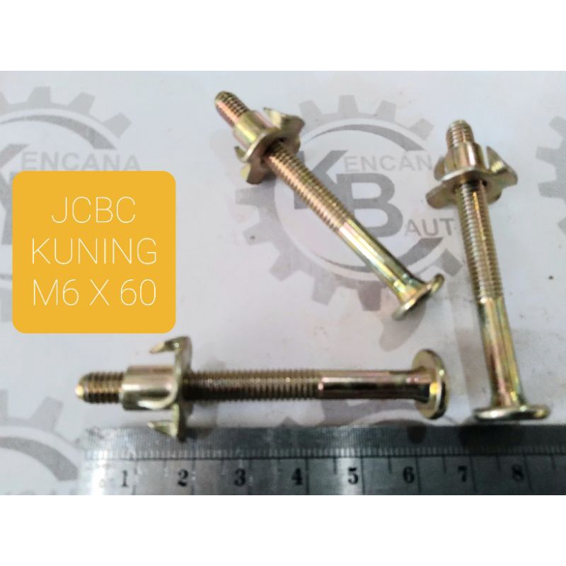 Jual BAUT JCBC M6 X 60 MUR CAKAR KUNING / KNOCKDOWN / BAUT SPEAKER ...