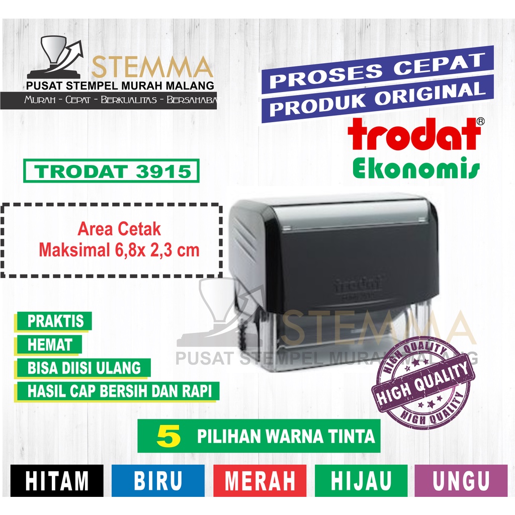 Jual Stempel Custom Trodat Printy 3915 Praktis Tinggal Pake | Shopee Indonesia