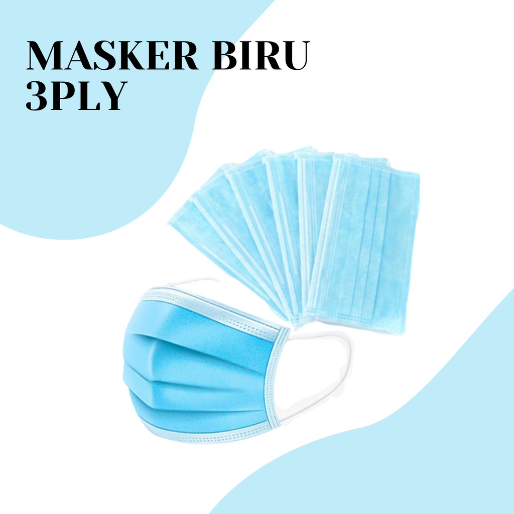 Jual AFM Mask Earloop Biru MASKER BIRU 3PLY (H136) | Shopee Indonesia