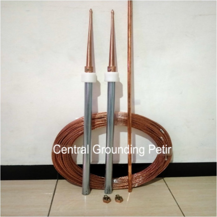 Jual Penangkal Petir 2 Tombak + 40 Meter Kabel + Rod Full Tembaga ...
