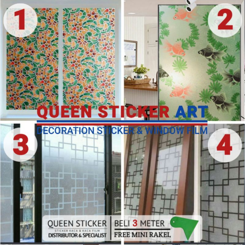 Jual Sticker / Stiker Kaca Motif Abstrak Minimalis L 90Cm | Shopee ...