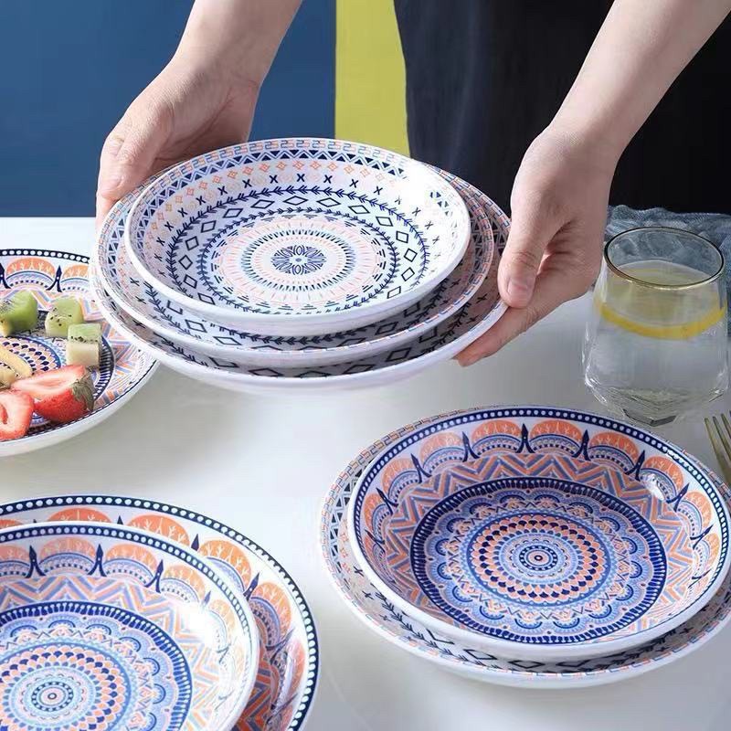 Jual Piring Keramik Mangkok Keramik Motif Batik 20cm Piring Keramik ...