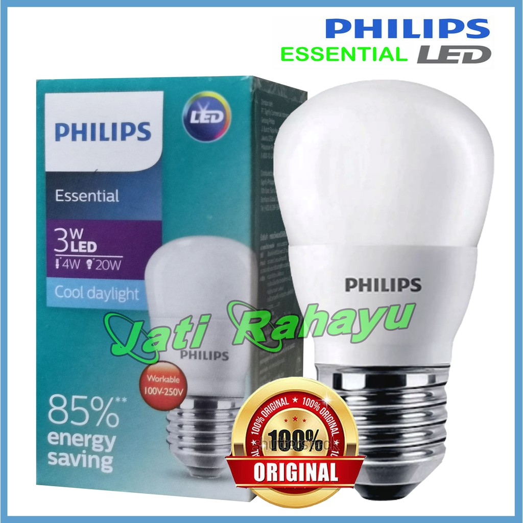 Jual PHILIPS LAMPU LED ESSENTIAL 3W 3 WATT PUTIH COOL DAYLIGHT | Shopee ...