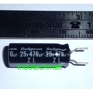 Jual Capacitor Elko Rubycon ZL 470uF 25V kapasitor low impedance | Shopee Indonesia