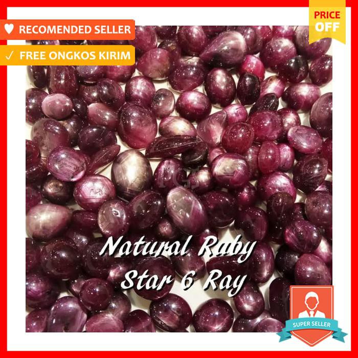 Jual BATU AKIK PERMATA NATURAL RUBY STAR CORUNDUM 6STAR 12MM | Shopee ...