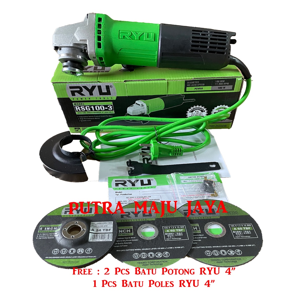 Jual Mesin Disc Gerinda Tekiro Ryu RSG100-3 Angle Grinder | Shopee Indonesia