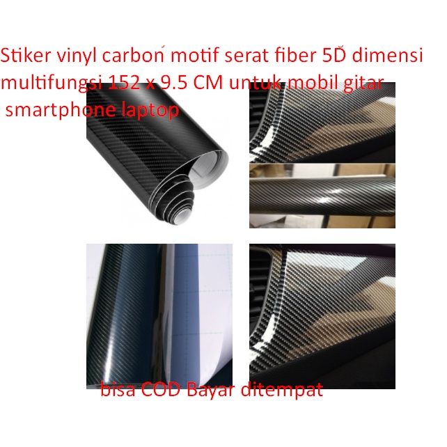 Jual stiker vinyl carbon motif serat fiber 5D dimensi multifungsi 152 x ...