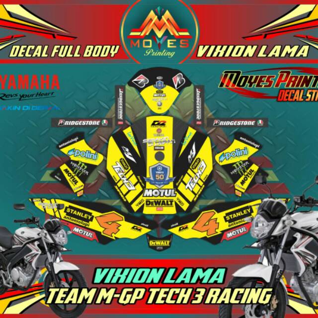 Jual Decal Yamaha Mtor Vixio Fulbody Sticker Striping Motor vixion Lama ...