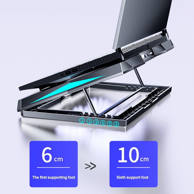 Jual MACCOO 6 Fans Laptop Cooling Pad Led Screen Two USB Port Cooler ...